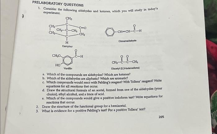 Solved PRELABORATORY QUESTIONS 1. Consider the following | Chegg.com