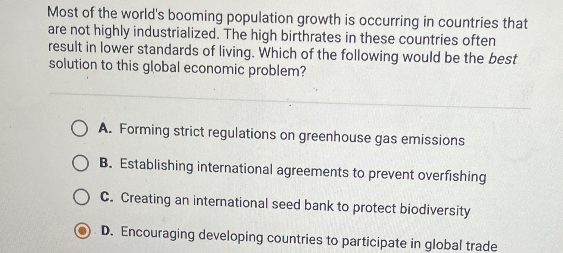 Solved Most of the world's booming population growth is | Chegg.com