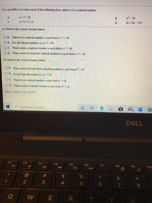 Solved Use quantifiers to make each of the following true, | Chegg.com