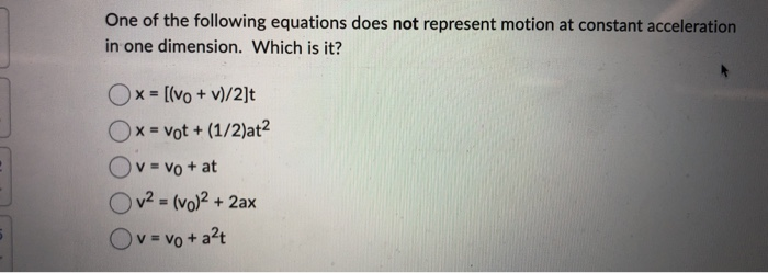Solved One of the following equations does not represent | Chegg.com