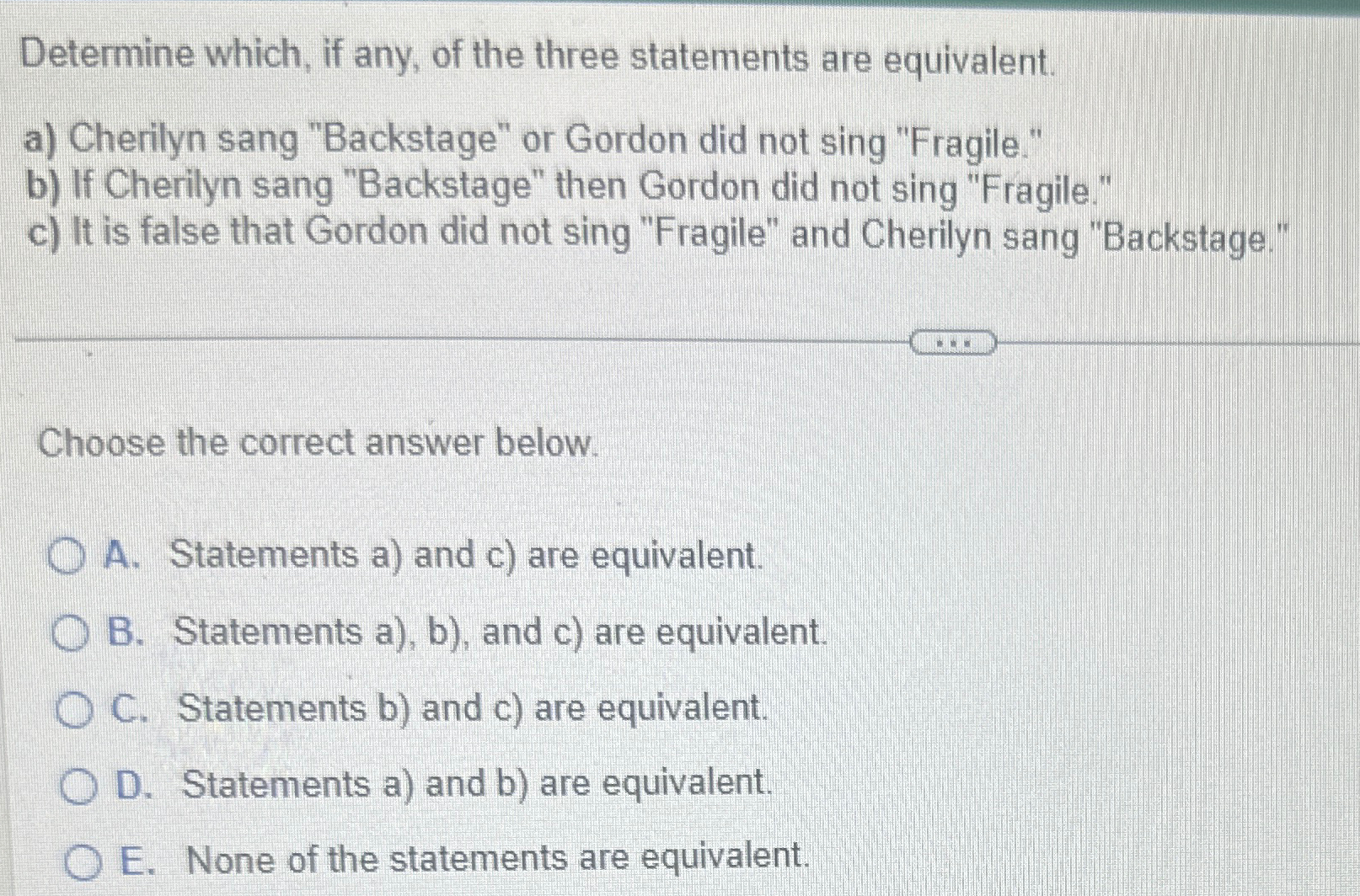 Solved Determine which, if any, of the three statements are | Chegg.com