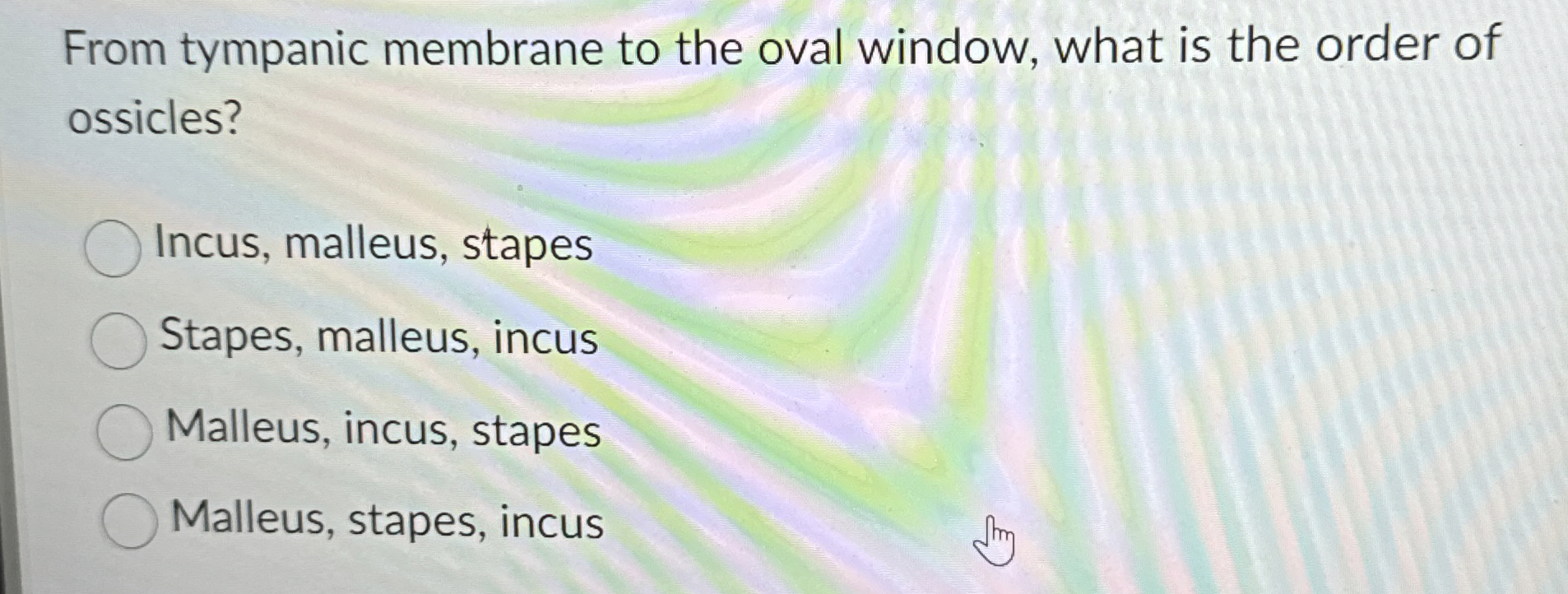 Solved From tympanic membrane to the oval window, what is | Chegg.com