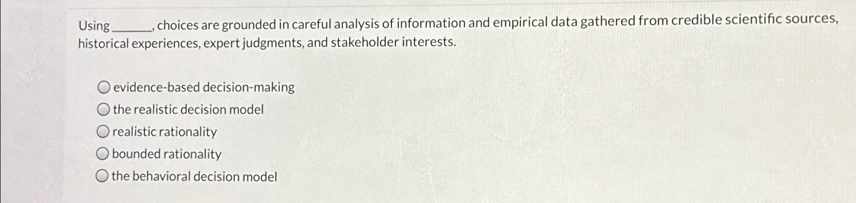 Solved Using , ﻿choices are grounded in careful analysis of | Chegg.com