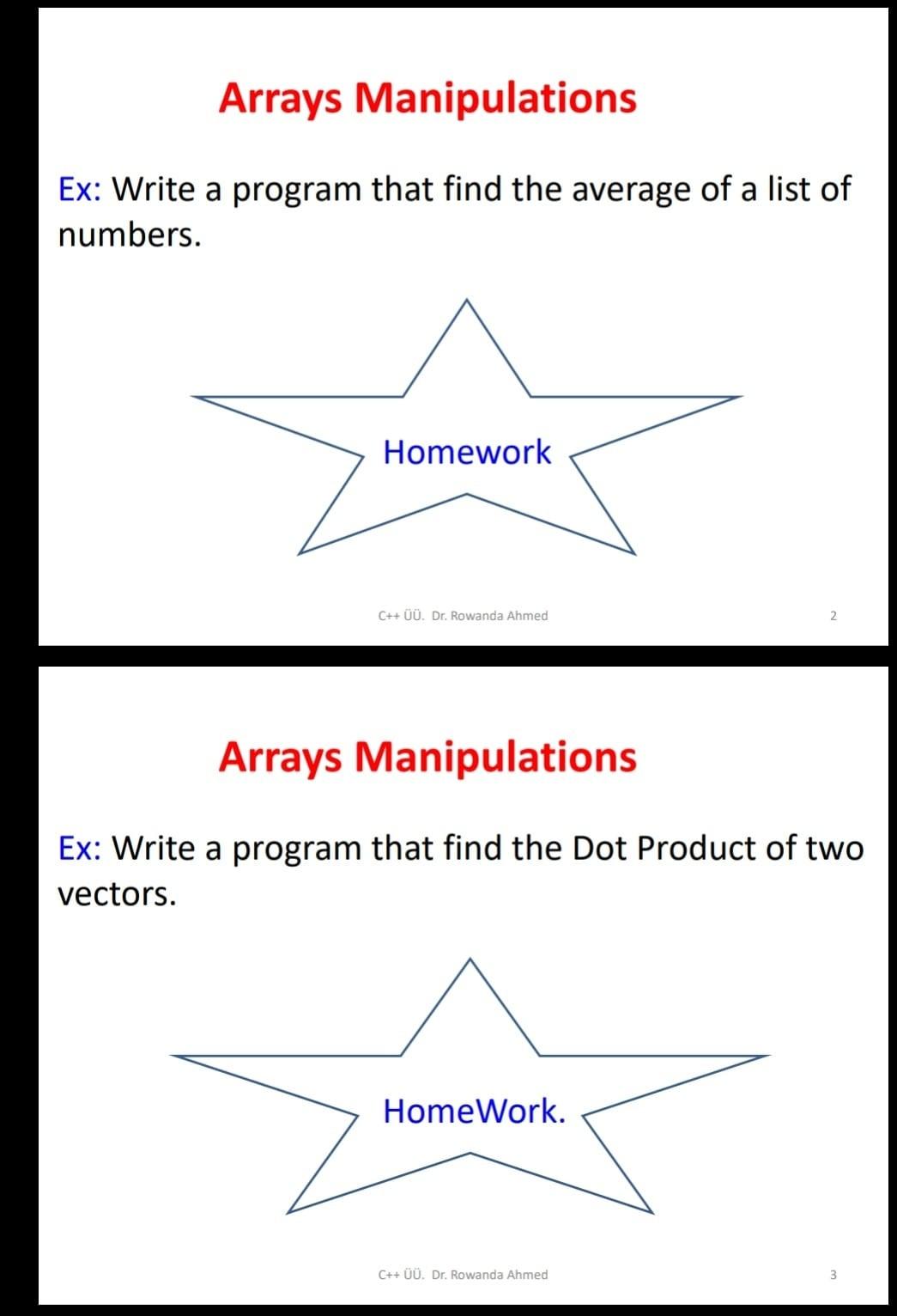 Solved Arrays Manipulations Ex: Write a program that find | Chegg.com