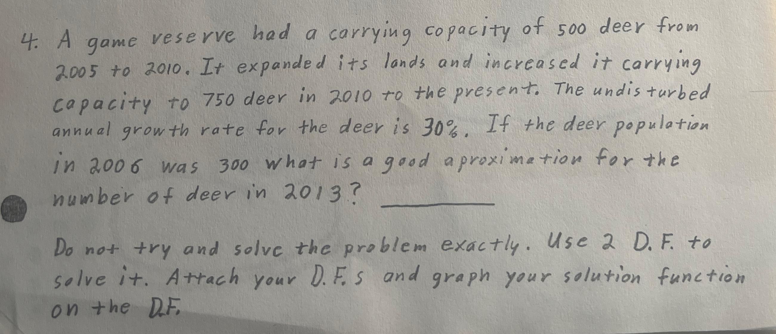 Solved SOLVE problem showing all work. PLEASE include DF | Chegg.com