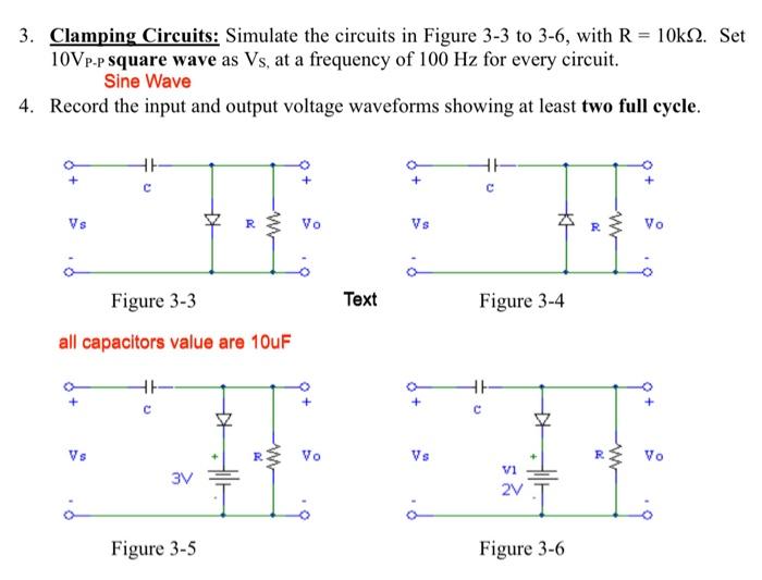 Solved 3. Clamping Circuits: Simulate the circuits in Figure | Chegg.com