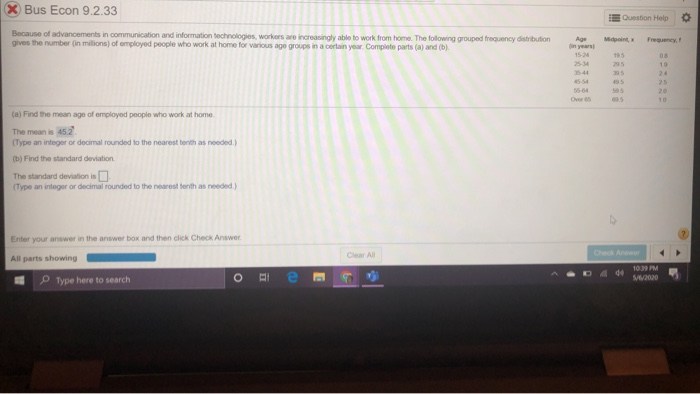 Solved X Bus Econ 9 2 33 Question Help Because Of