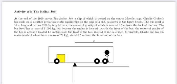 Solved Activity #5: The Italian Job At the end of the 1969 | Chegg.com
