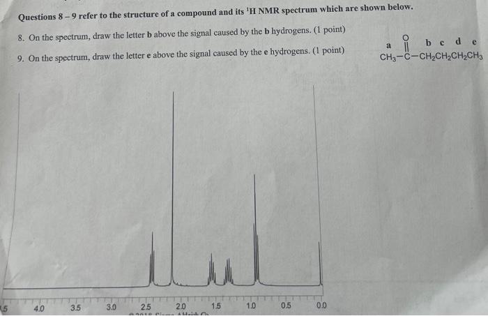 Solved Questions 8−9 refer to the structure of a compound | Chegg.com