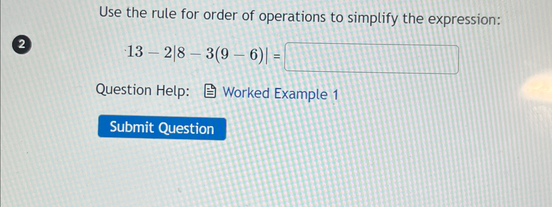Solved Use the rule for order of operations to simplify the | Chegg.com