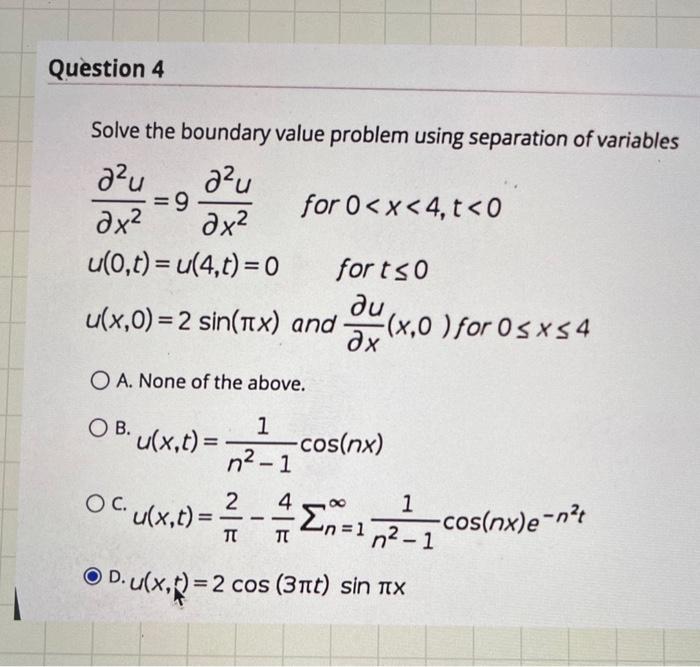 Solved Solve the boundary value problem using separation of | Chegg.com