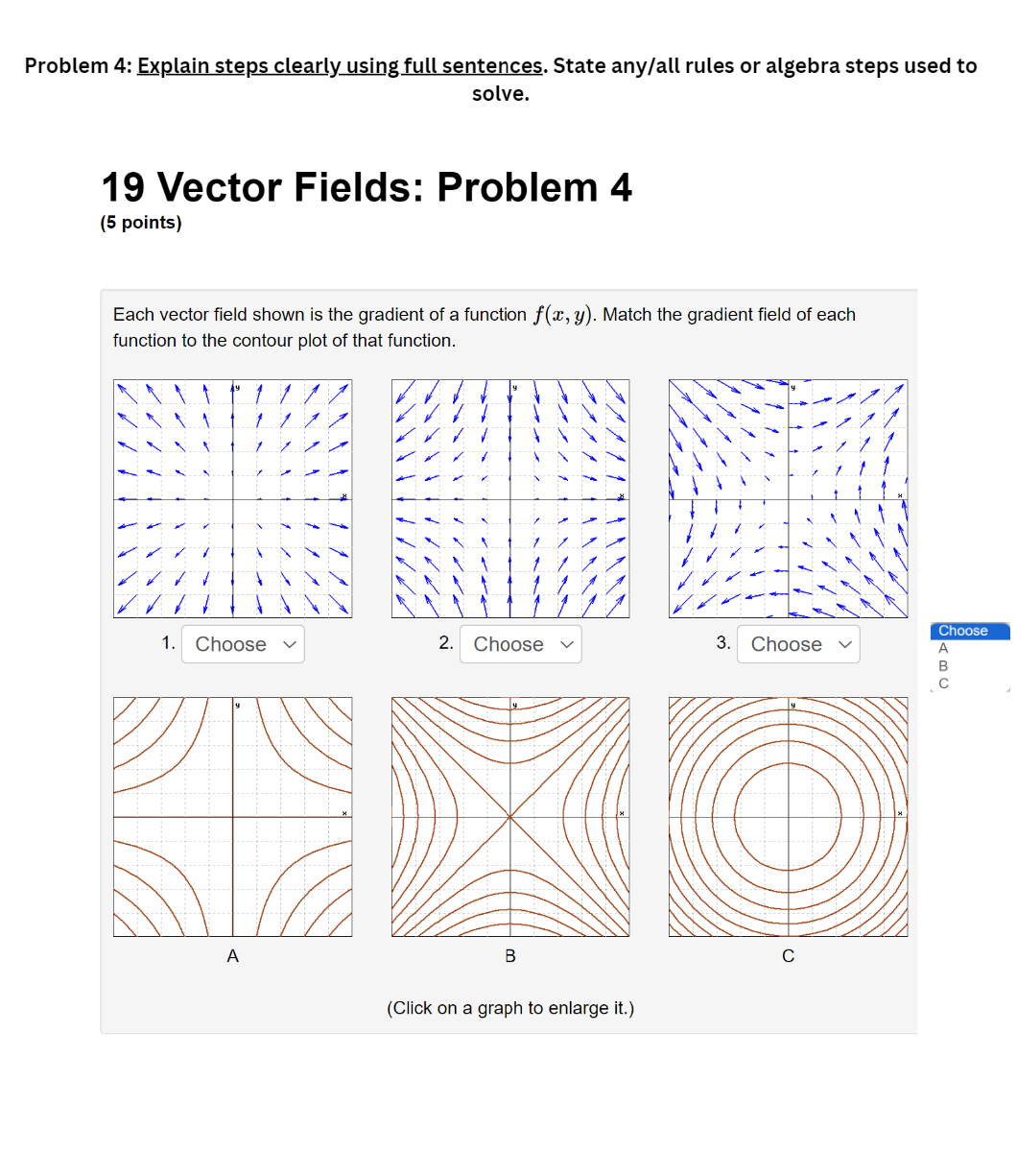Solved (5 ﻿points)Each vector field shown is the gradient of | Chegg.com