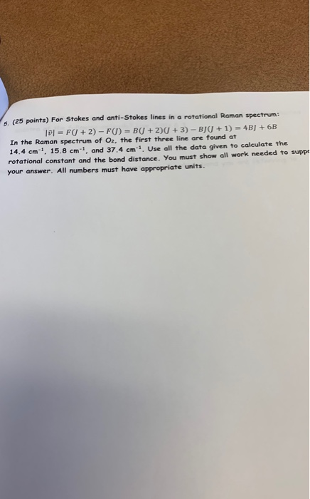 Solved (25 points) For Stokes and anti-Stokes lines in a | Chegg.com