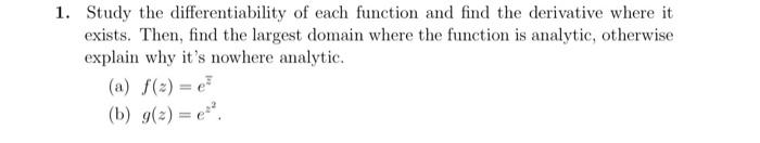 Solved Study the differentiability of each function and find | Chegg.com