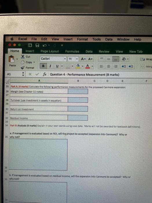 Solved Excel File Edit View Insert Format Tools Data Window | Chegg.com