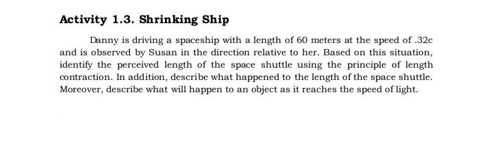 Solved Activity 1.1. Simple Activity on Simultaneity | Chegg.com