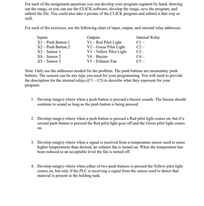 For each of the assignment questions you can develop | Chegg.com