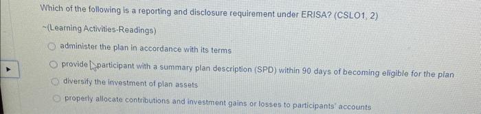 Solved Which of the following is a reporting and disclosure | Chegg.com