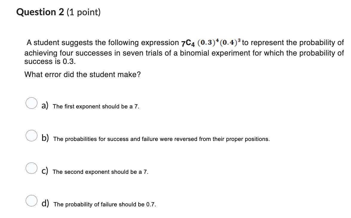 Solved Question 2 (1 ﻿point)A student suggests the following | Chegg.com