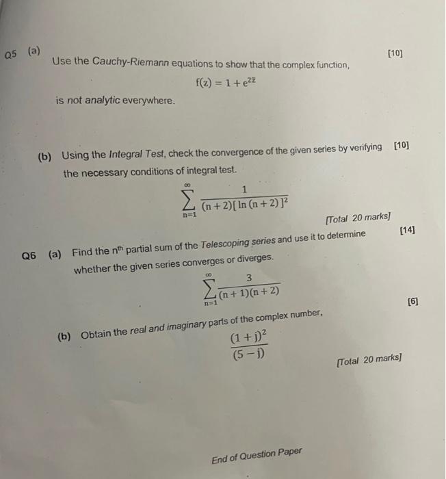 Solved (a) Use the Cauchy-Riemann equations to show that the | Chegg.com