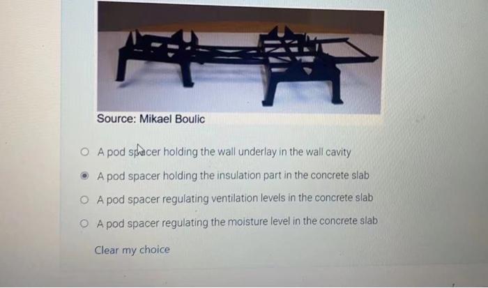 Solved A pod spaicer holding the wall underlay in the wall | Chegg.com