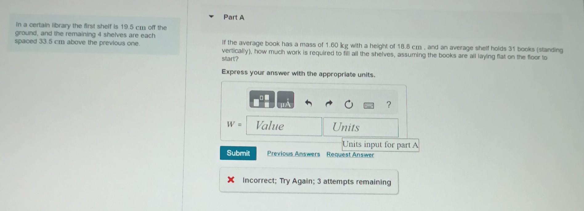 Solved In a certain library the first shelf is 19.5 cm off | Chegg.com