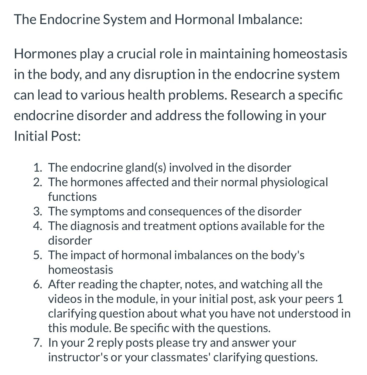 Solved The Endocrine System and Hormonal Imbalance:Hormones | Chegg.com