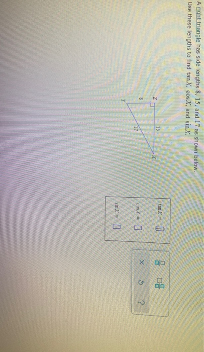Solved A right triangle has side lengths 8, 15, and 17 as | Chegg.com