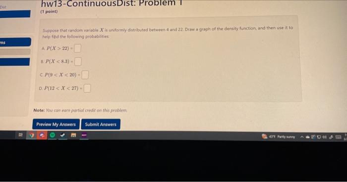 Solved Suppose That Random Variable X Is Uniformly 0545