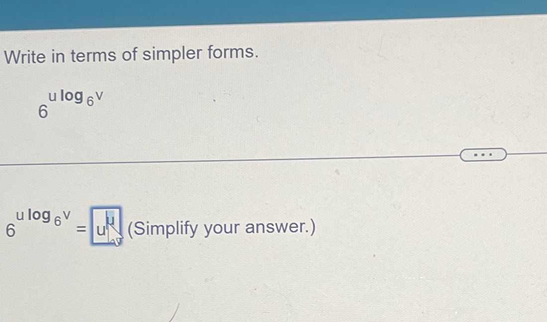 Solved Write in terms of simpler | Chegg.com