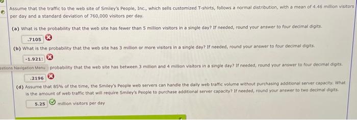 Solved Assume that the traffic to the web site of Smiley's | Chegg.com