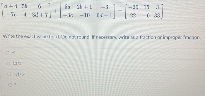 Solved Write the exact value for d. Do not round. If | Chegg.com