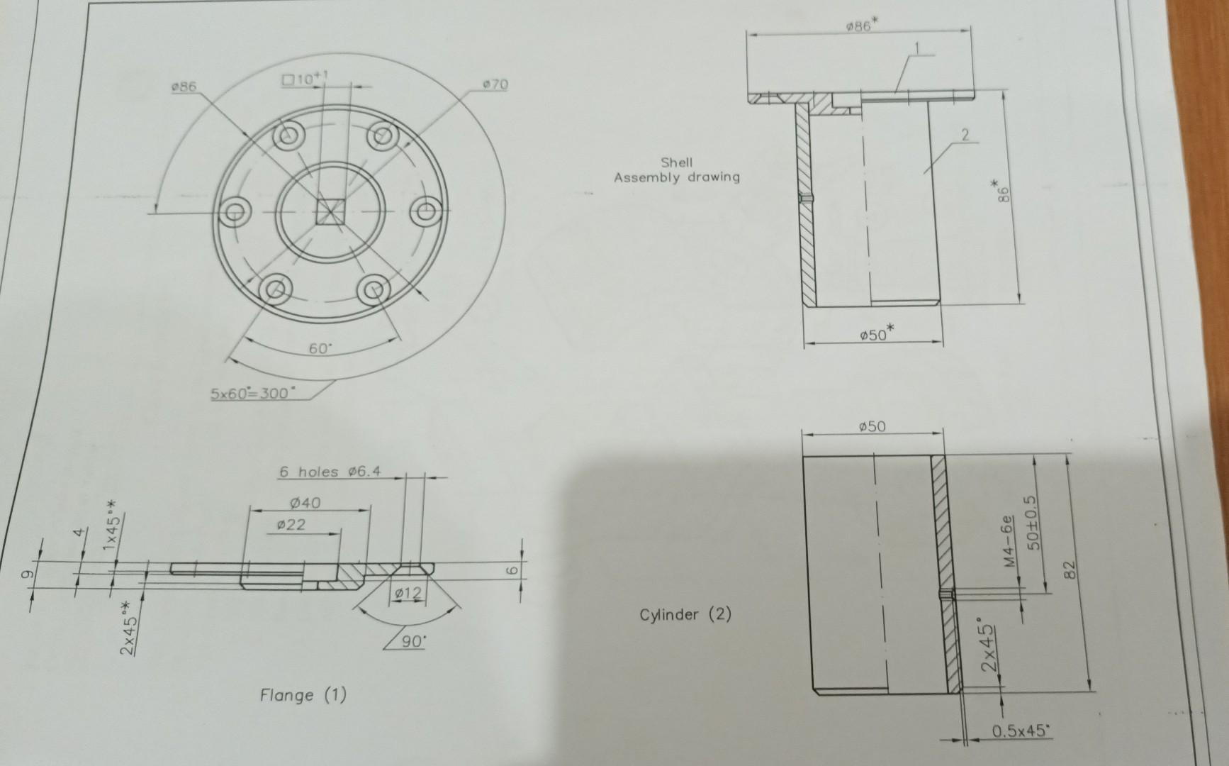 Solved The assembled shell, shown in the figure, consists of | Chegg.com