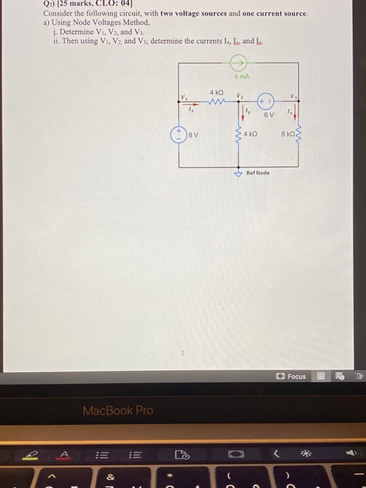Solved Q:) [25 marks, CLO: 04) Use nodal analysis to solve | Chegg.com