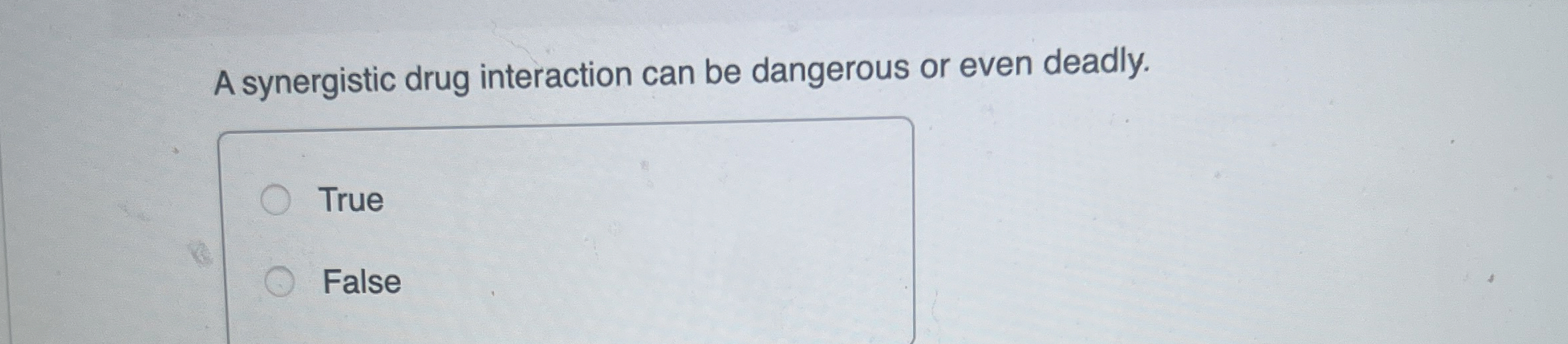 Solved A synergistic drug interaction can be dangerous or | Chegg.com