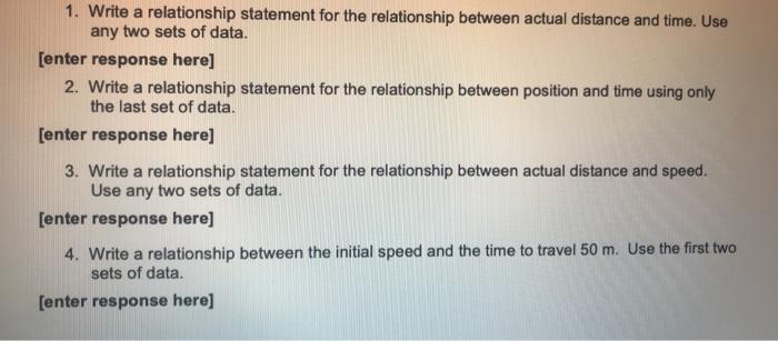 Solved 1. Write a relationship statement for the | Chegg.com