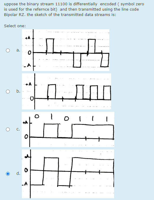 Solved uppose the binary stream 11100 ﻿is differentially | Chegg.com