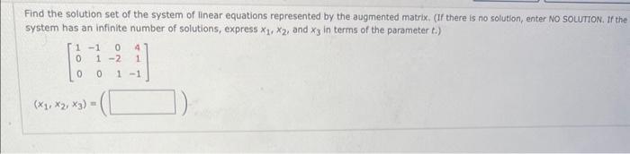 Solved Find the solution set of the system of linear | Chegg.com