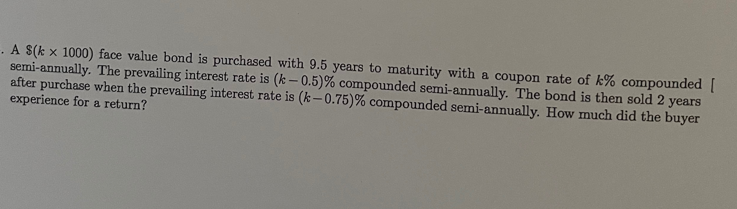Solved A $(6×1000) ﻿face value bond is purchased with 9.5 | Chegg.com