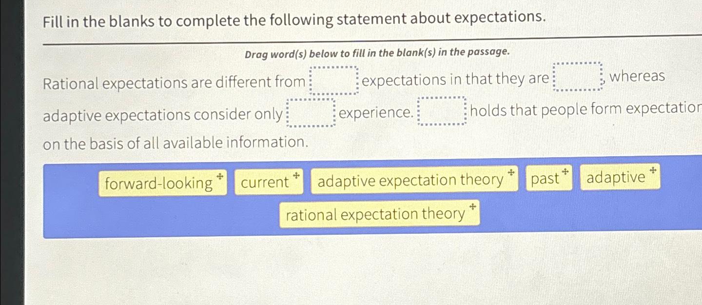 Solved Fill in the blanks to complete the following | Chegg.com