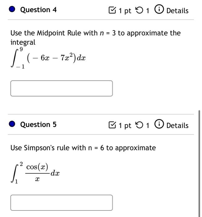 Solved Use the Midpoint Rule with n=3 to approximate the | Chegg.com