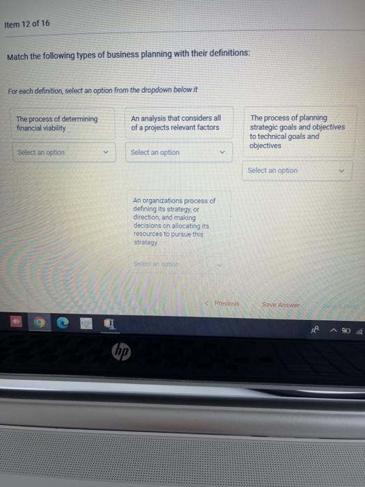Solved Match the following types of business planning with | Chegg.com