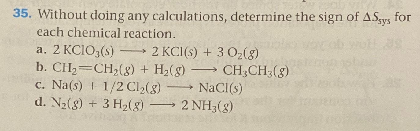 Solved Without doing any calculations, determine the sign of | Chegg.com