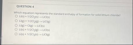Solved QUESTION 4Which equation represents the standard | Chegg.com