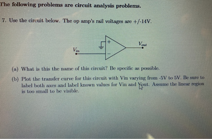 Solved The following problems are circuit analysis problems. | Chegg.com