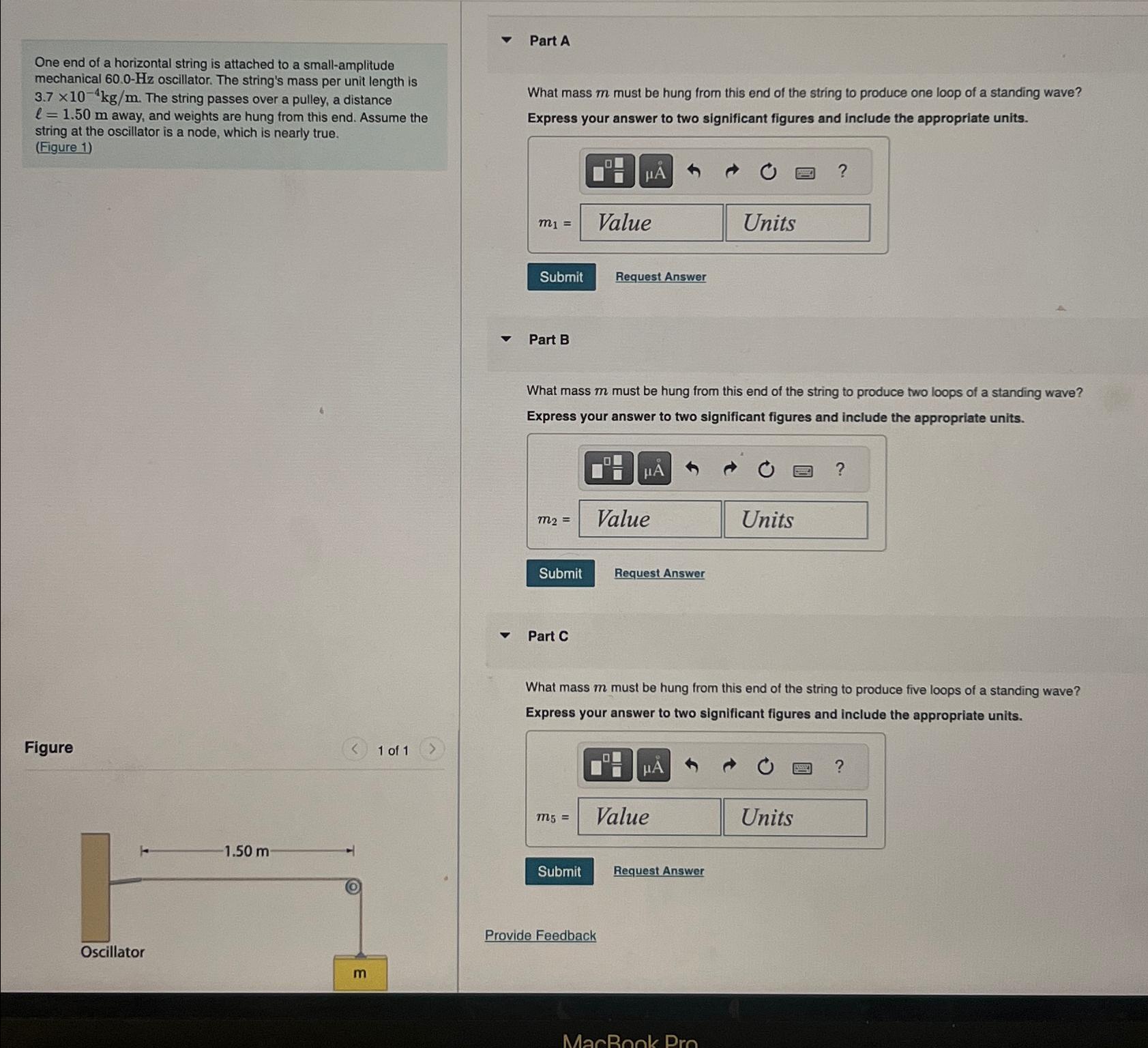 Solved One end of a horizontal string is attached to a | Chegg.com