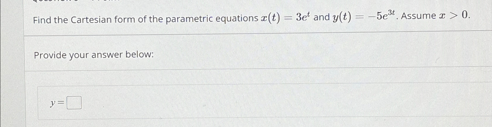 Solved Find the Cartesian form of the parametric equations | Chegg.com