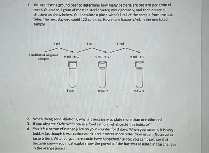 Solved microbiology 1. You are testing ground beef to | Chegg.com