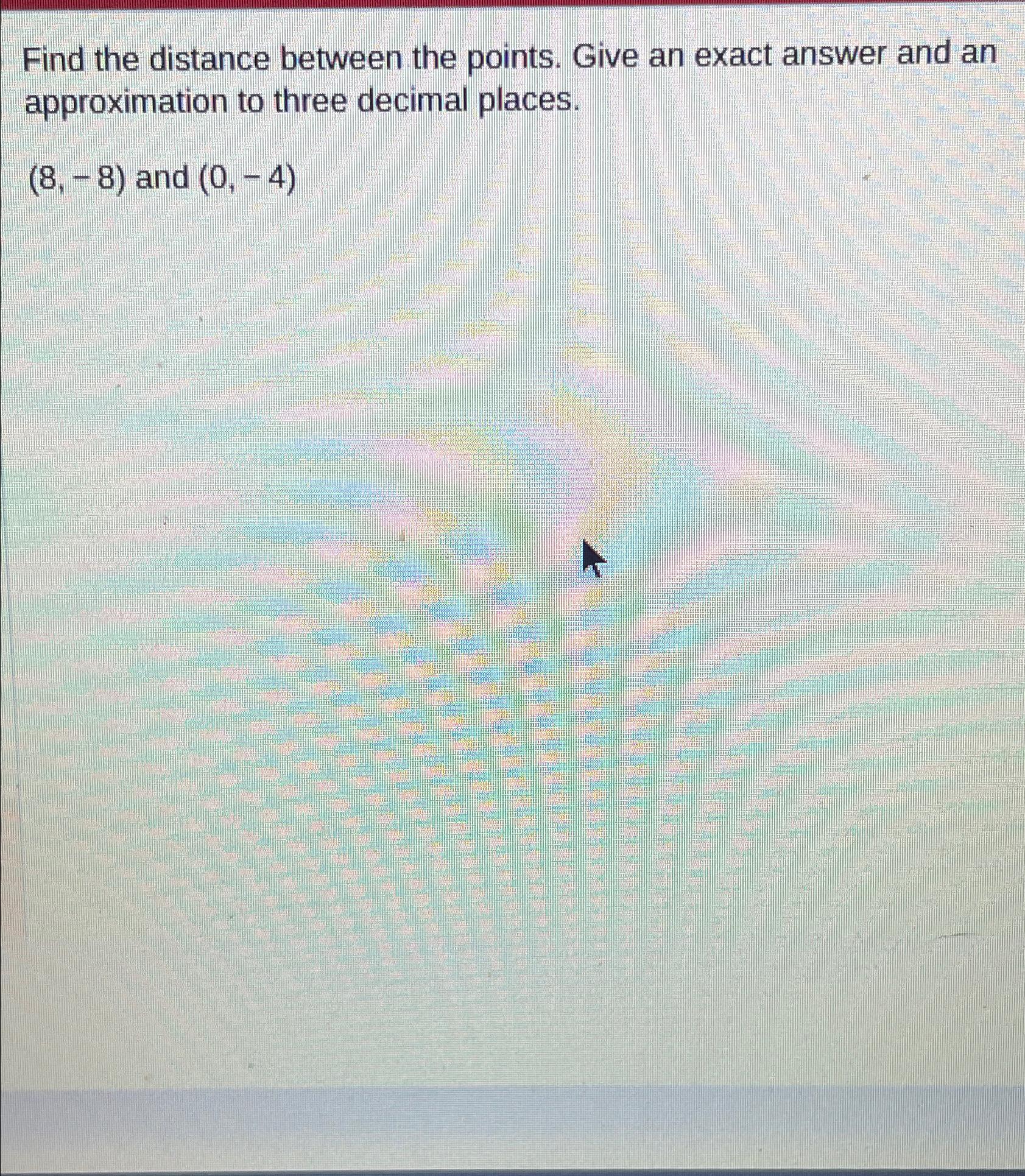 Solved Find the distance between the points. Give an exact | Chegg.com