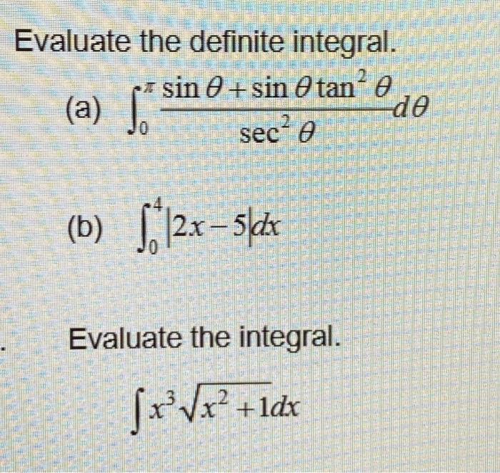 Solved Evaluate the definite integral. (a) | Chegg.com